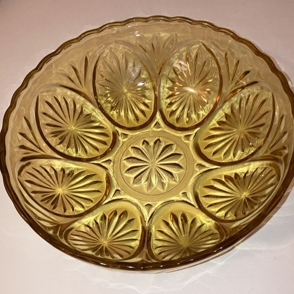 Dining | Vintage Anchor Hocking Amber Gold Star And Cameo Pressed ...